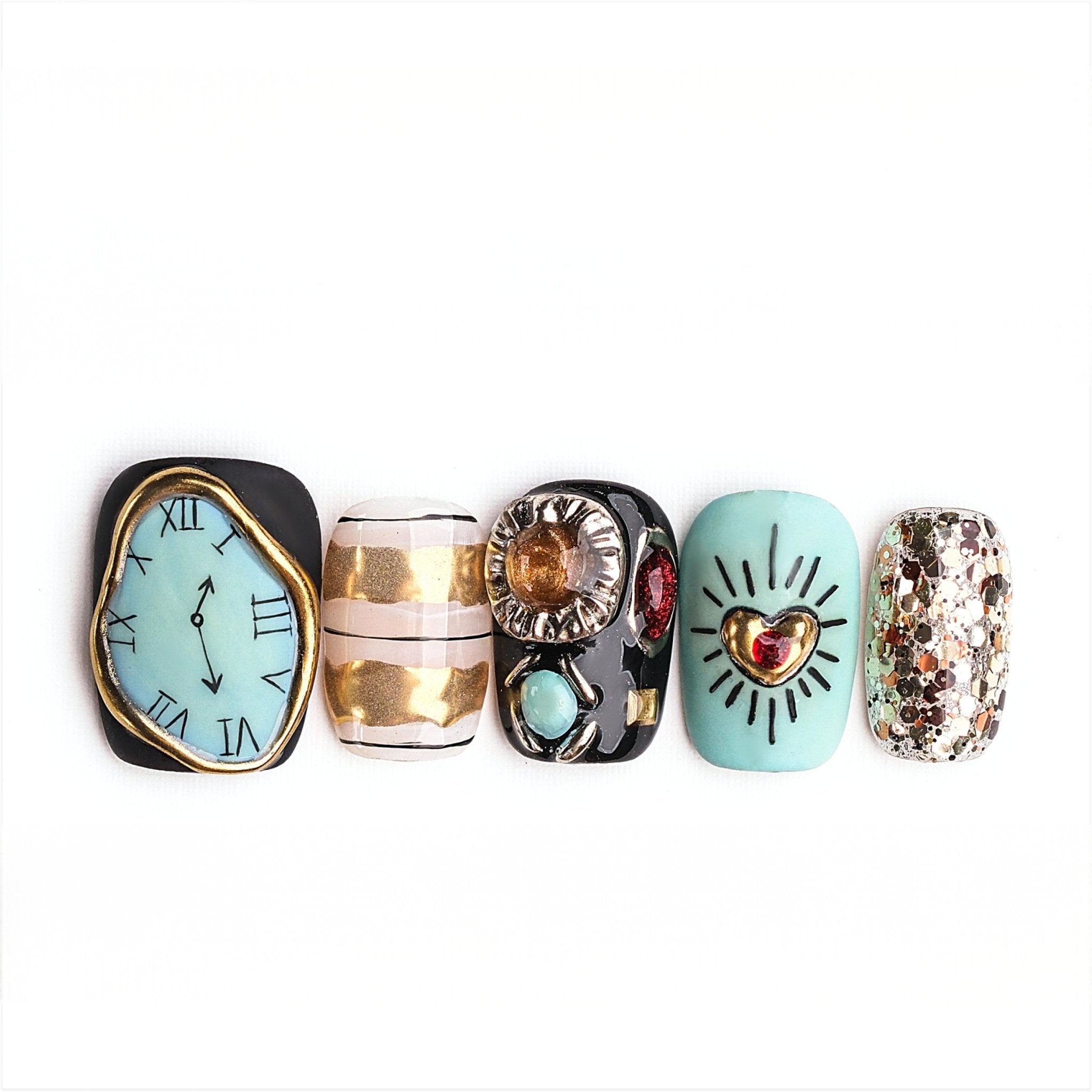 Quantum Doodle Press-On Nails with Artistic Handcrafted Design ...